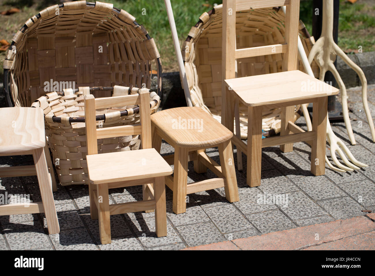 Chairs and baskets Stock Photo - Alamy