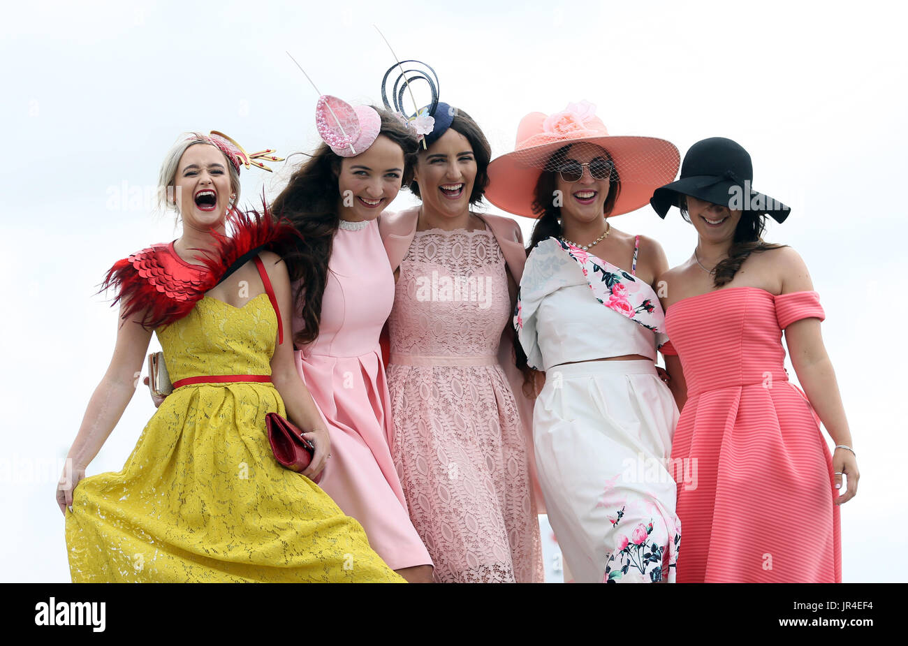 Female racegoers arrive for Ladies Day of the Galway Summer Festival at ...