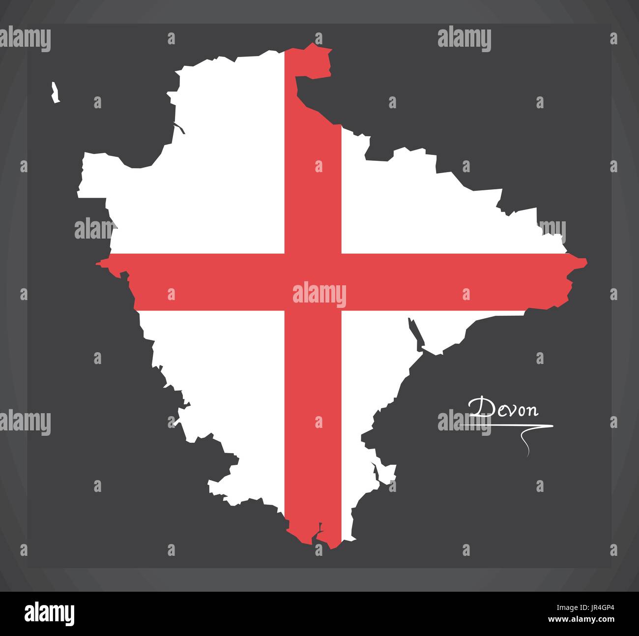 Devon map England UK with English national flag illustration Stock ...
