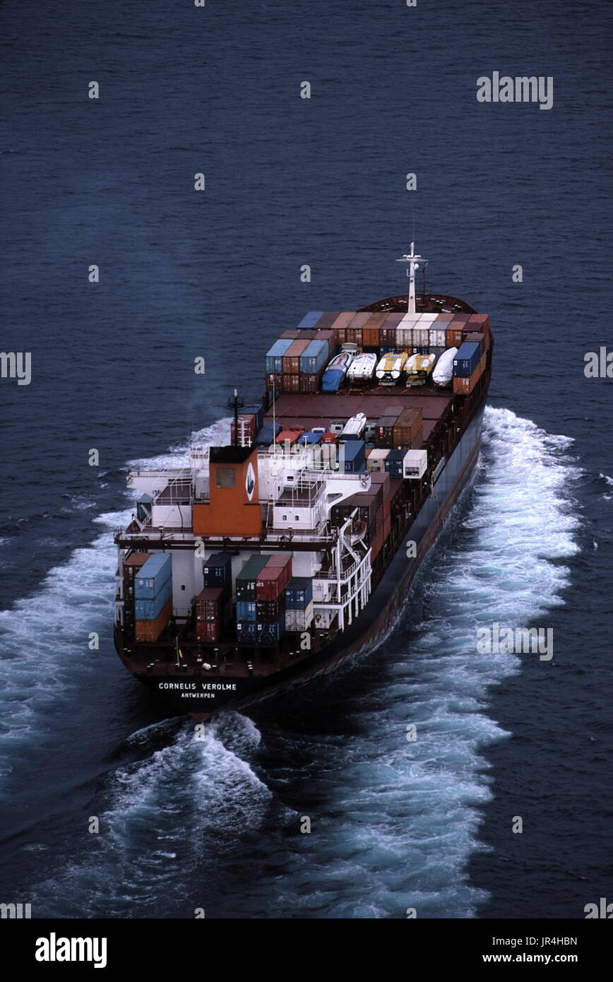 AJAXNETPHOTO. 1986. FREMANTLE, AUSTRALIA. - CONTAINER SHIP UNDER WAY ...