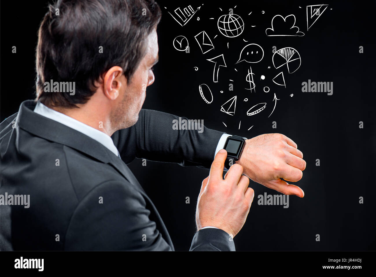 Businessman using smart watch Stock Photo - Alamy