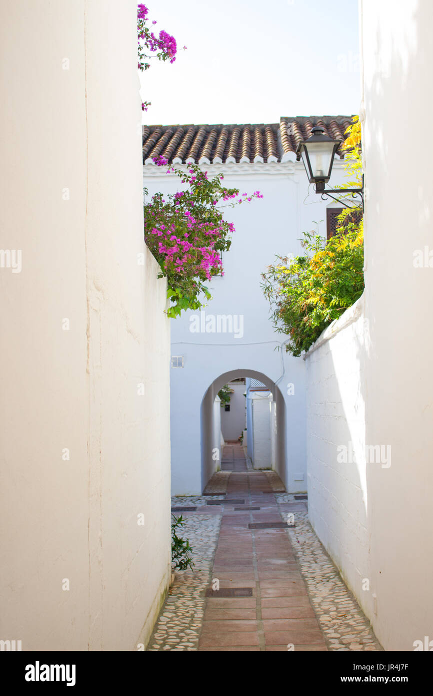 Street. Beautiful Spanish street. Costa del Sol, Andalusia, Spain Stock ...
