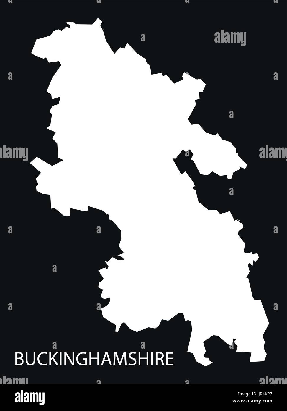 Buckinghamshire England UK map black inverted silhouette illustration ...