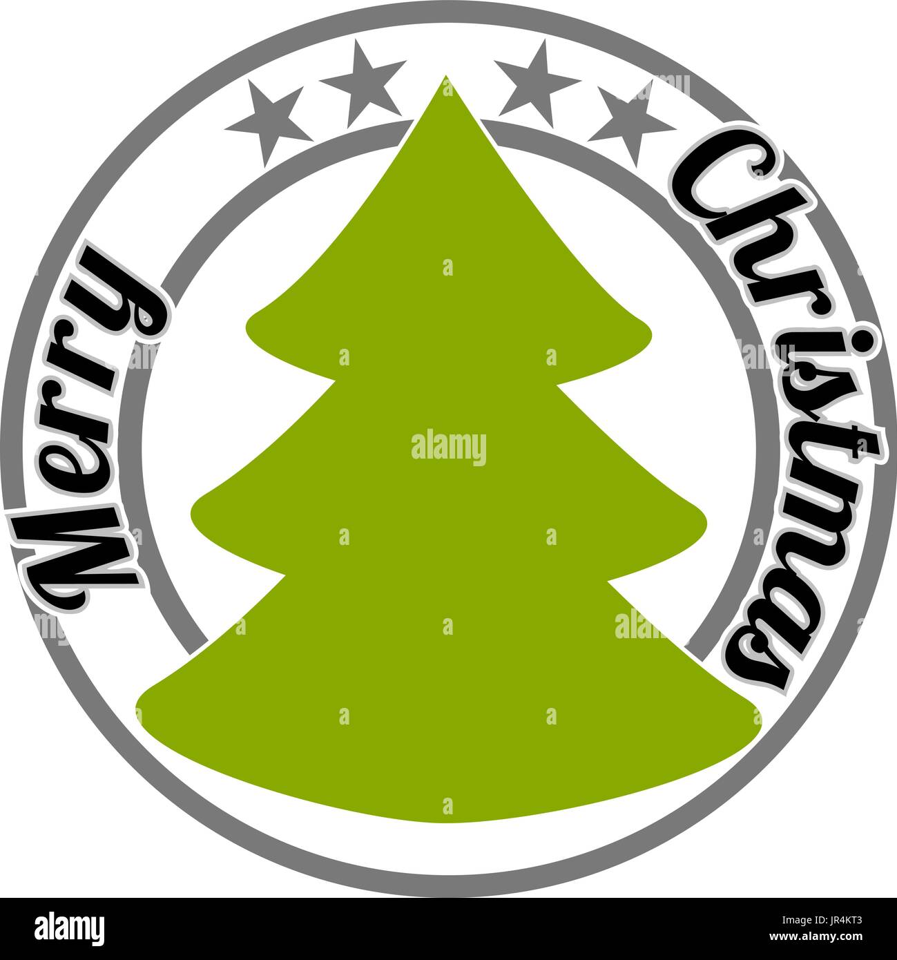 Vector illustration of a Christmas stamp with a tree shape and the ...