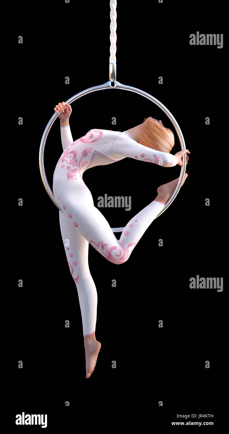 3D rendering of a female circus performer isolated on white background ...