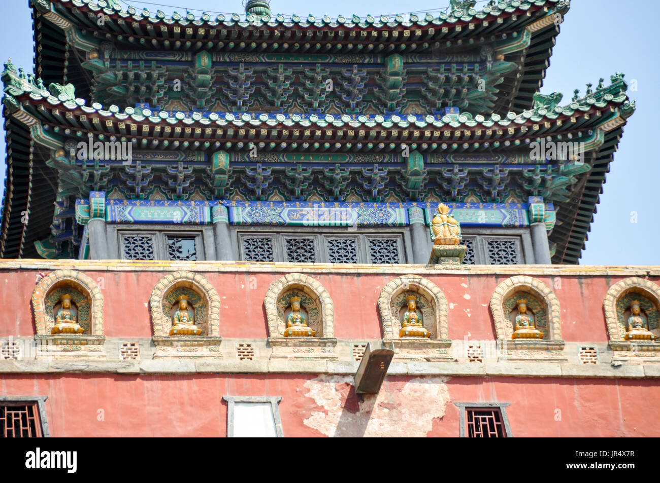 Gabled tower at the Imperial Mountain Resort, Chengde, Hebei, China ...