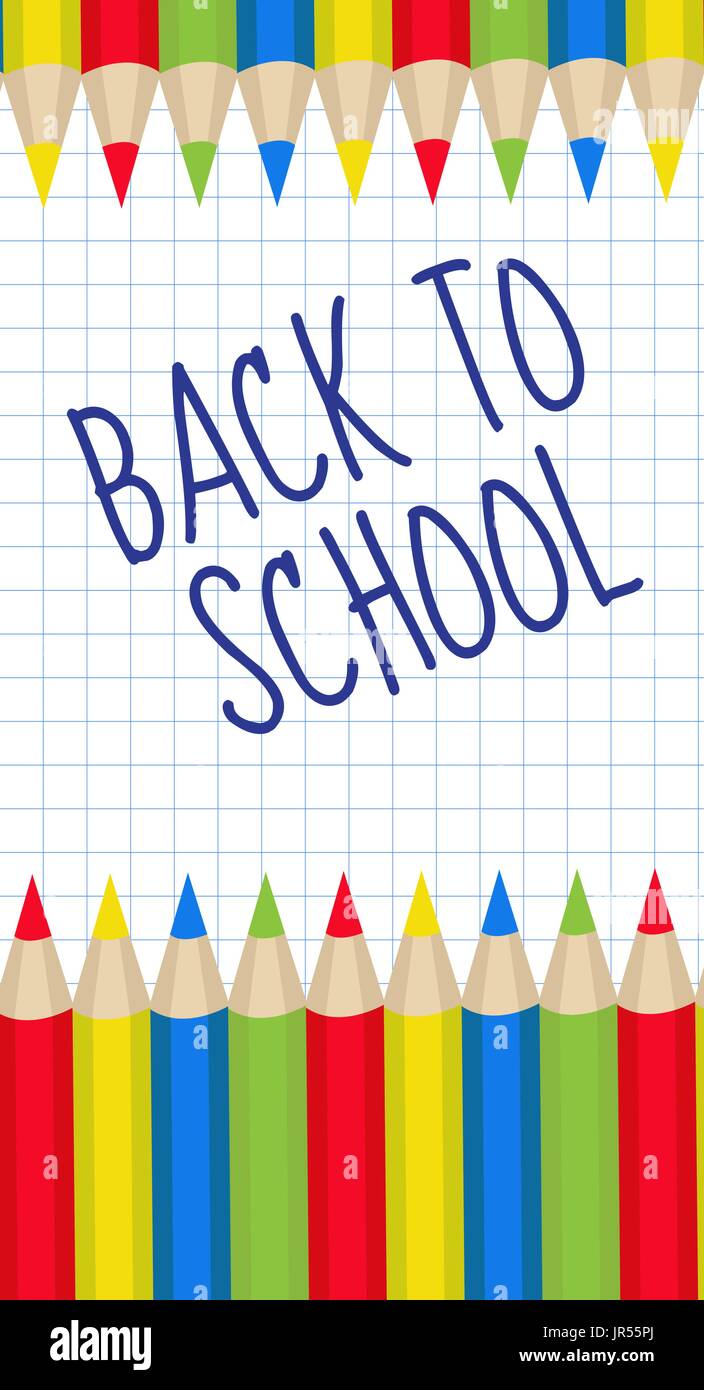 Colored pencils frame for text. Back to school frame, invitation ...
