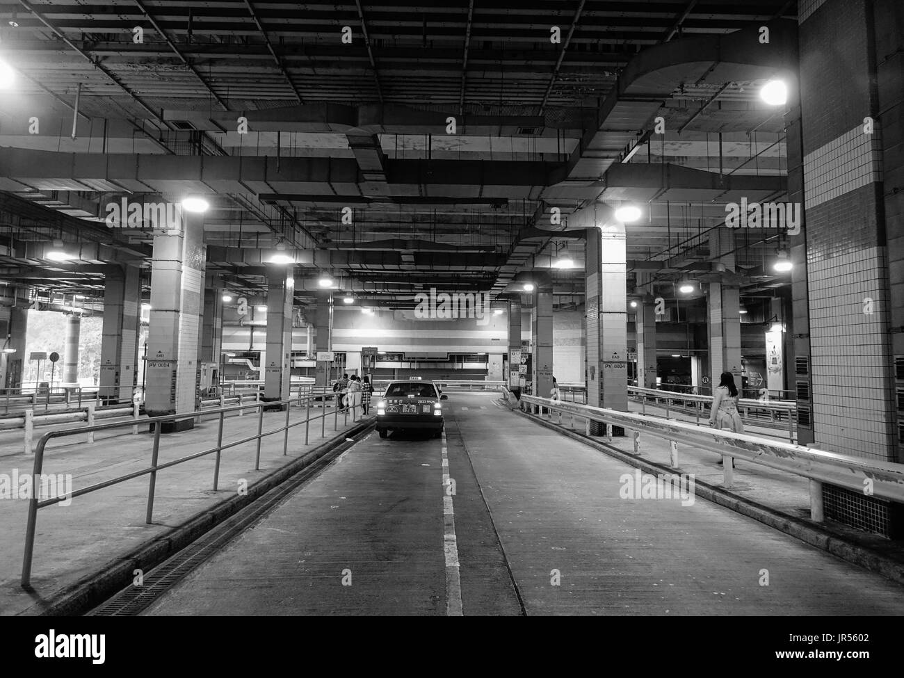 Hong Kong - Mar 30, 2017. Inside of bus terminal at downtown in Hong ...