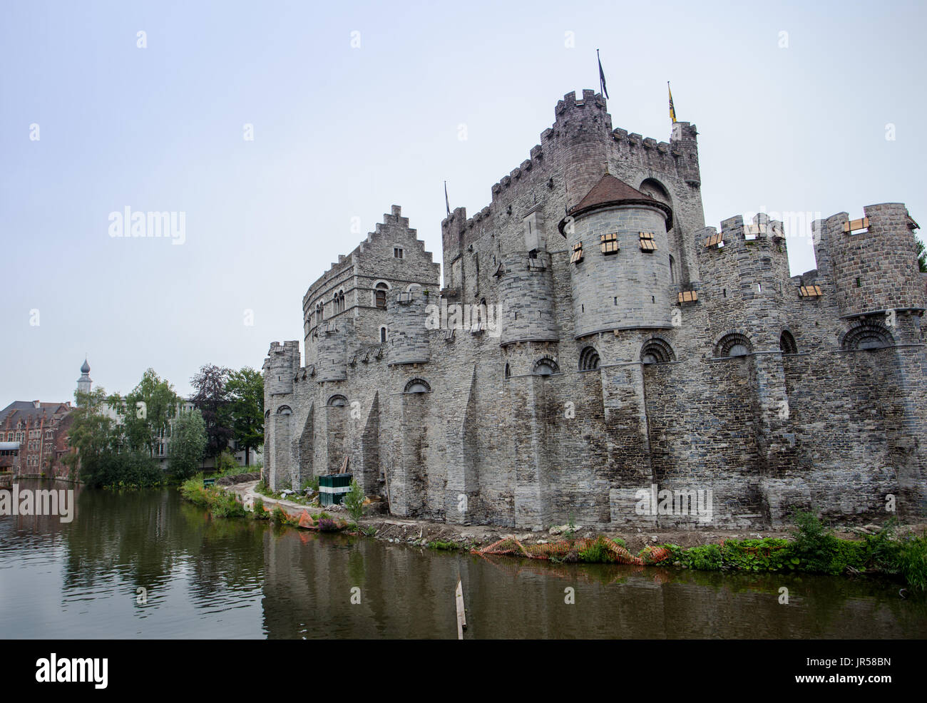 Behind of Gravensteen castle Stock Photo - Alamy
