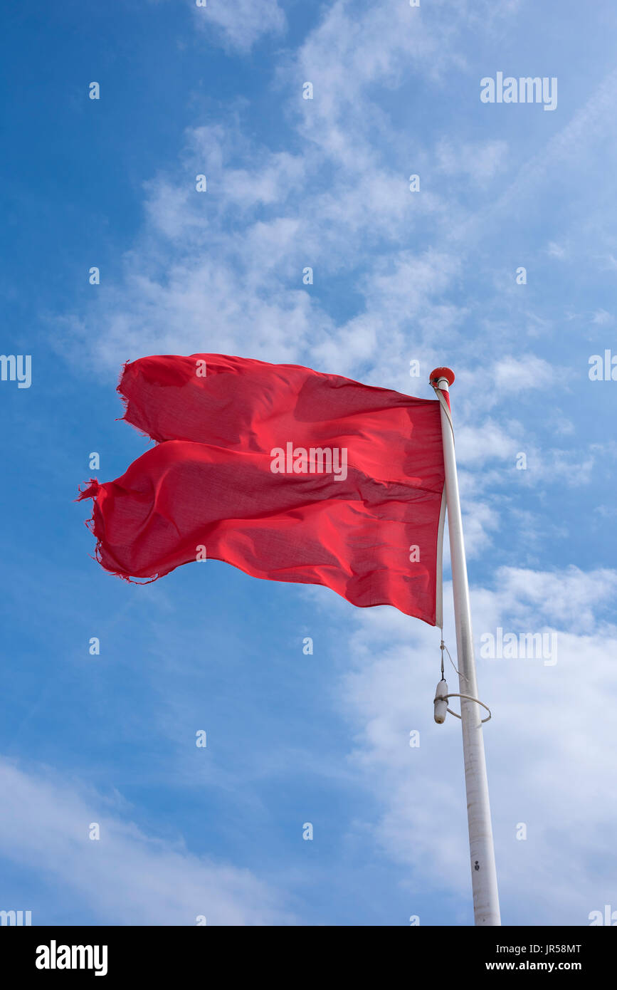 Waving Red Flag Warning