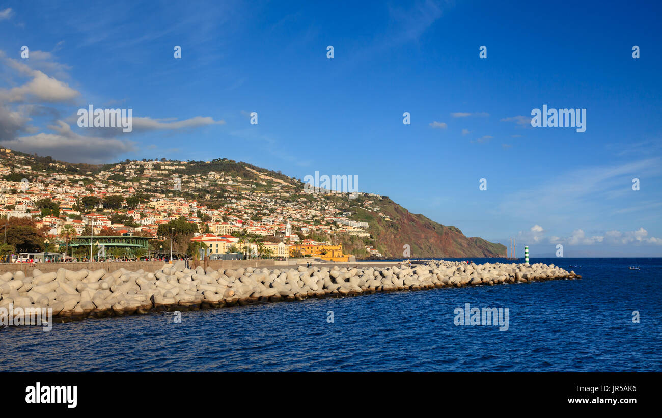 Funchal Waterfront. The waterfront of Funchal on the Portuguese island ...