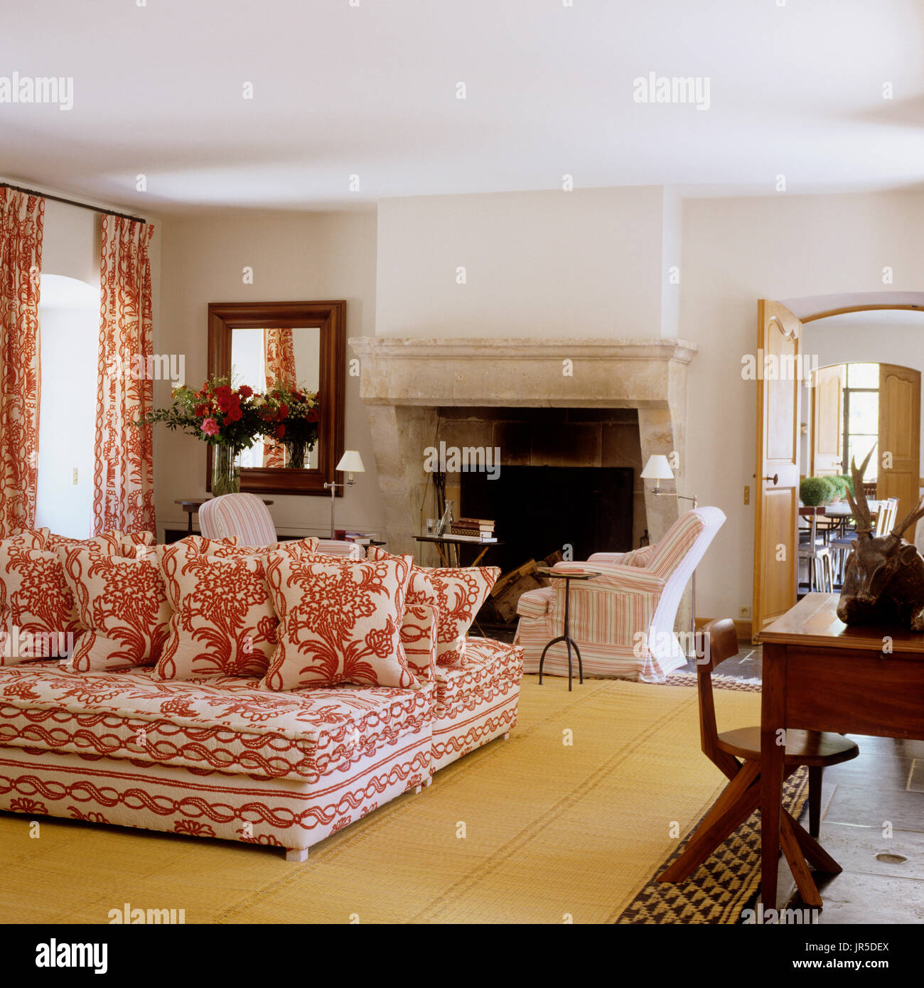 Rustic feminine living room Stock Photo - Alamy