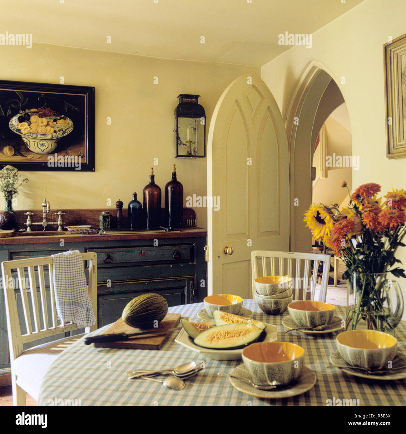 Country style dining room Stock Photo - Alamy