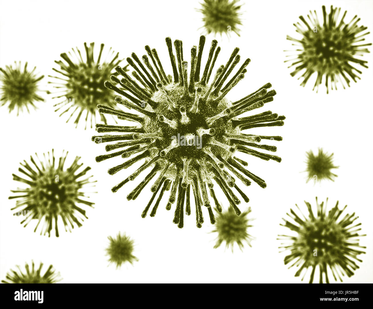 Virus cells isolated on white background. 3D illustration Stock Photo ...