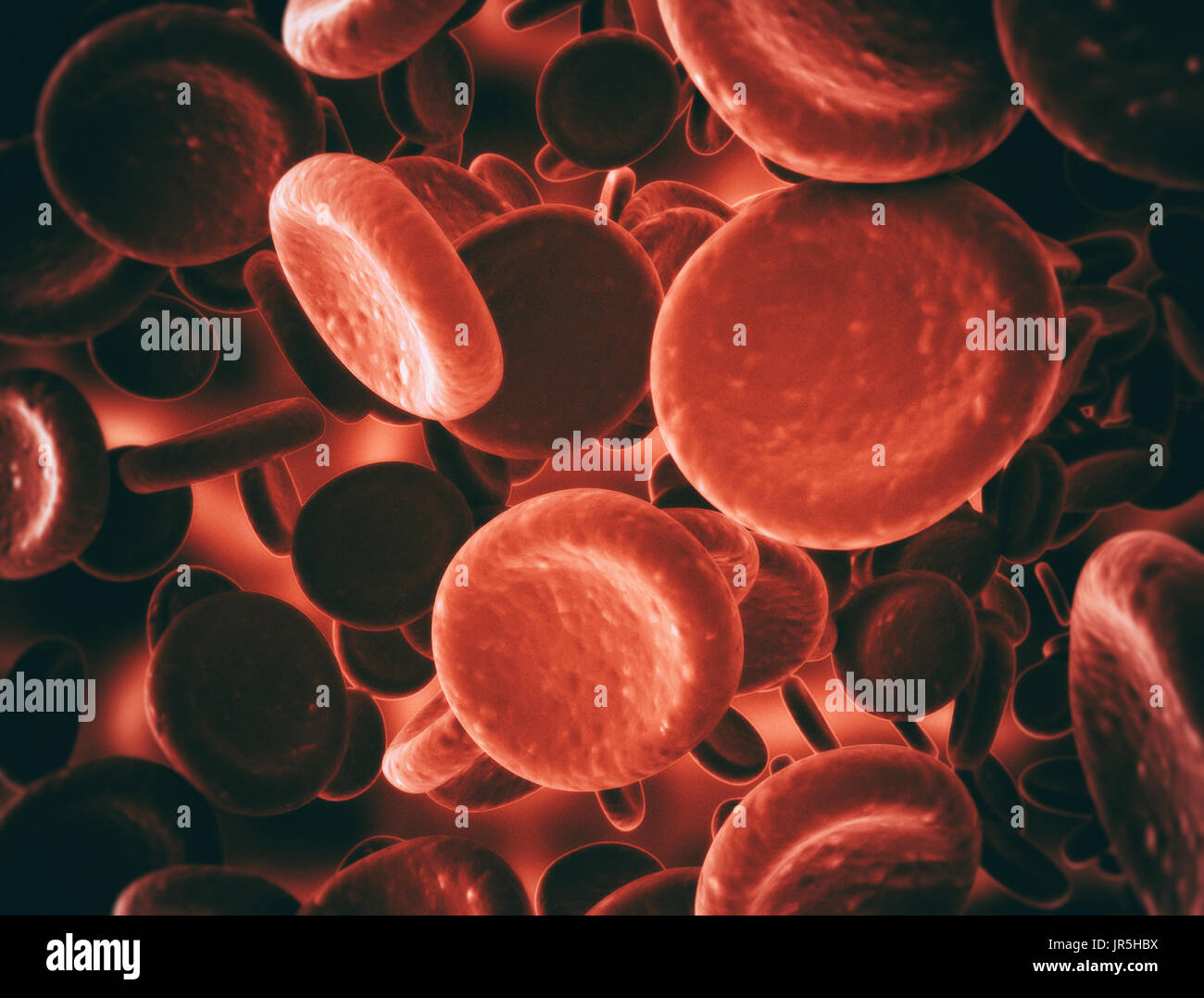 Red blood cells illustration, scientific or medical or microbiological ...