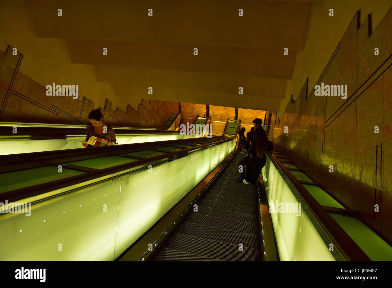 Naples Metro underground Toledo station escalators Stock Photo - Alamy