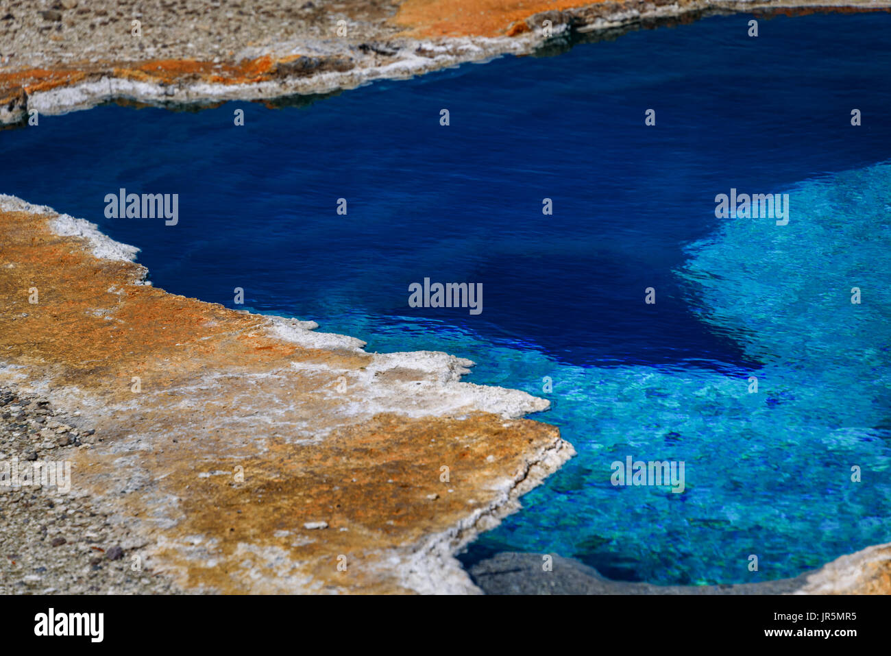 Blue Star Spring Geyser. Closeup of a hot spring, pool in Yellowstone ...