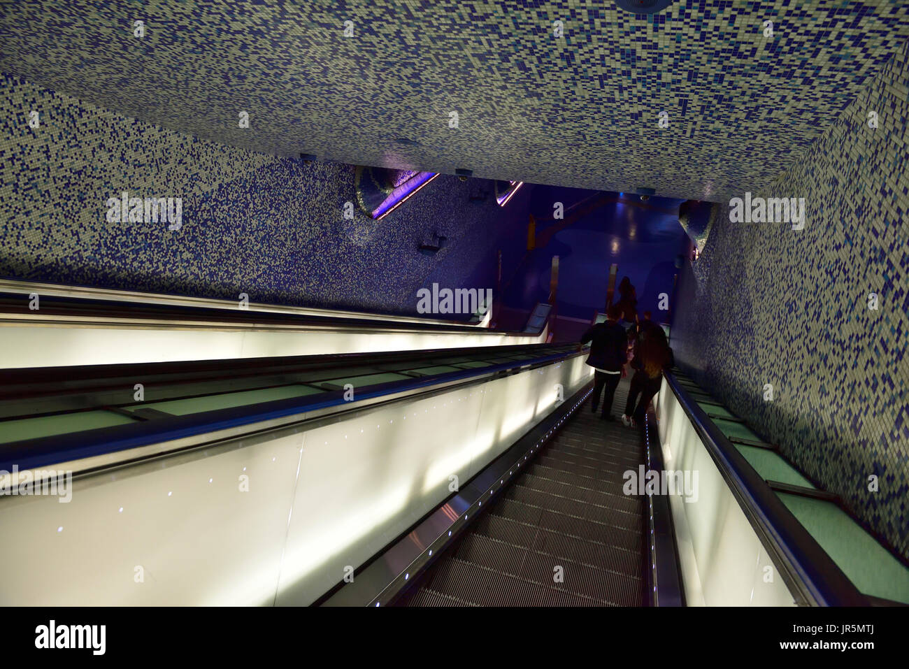 Naples Metro underground Toledo station escalators Stock Photo - Alamy
