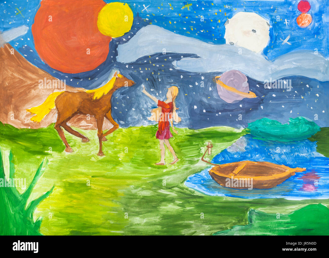 Night Scene Drawing For Kids