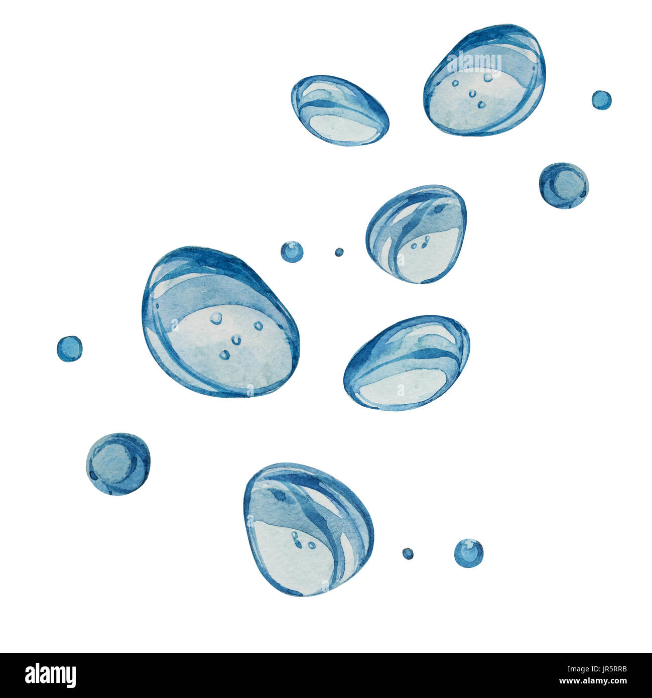 Bubbles. Watercolor hand drawn painted illustration. Isolated on white ...