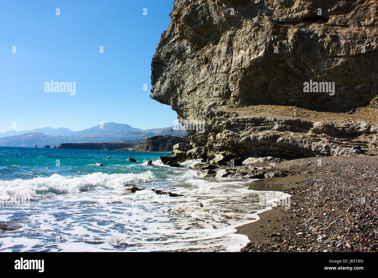 Cretan sea wild coastline and countryside with a blue sky Stock Photo ...