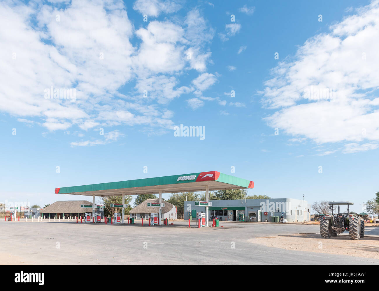 OKOMUKANDI, NAMIBIA - JUNE 20, 2017: A gas station and shop at ...