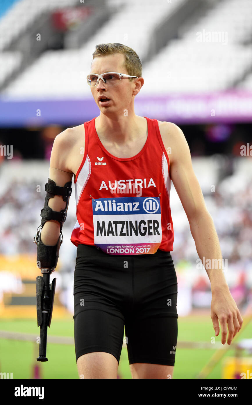 Gunther Matzinger competing in the T47 200m at the World Para Athletics ...