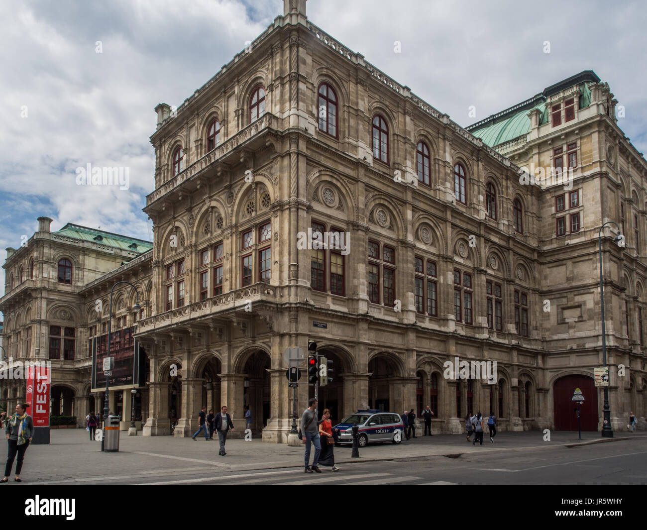 Vienna, Austria - May 23, 2017: Rear of the Vienna State Opera, showing ...