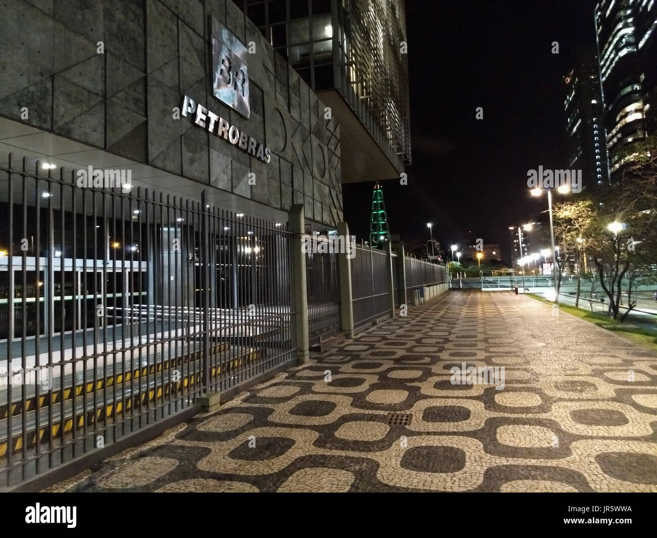 Rio de Janeiro, Brazil, August 02, 2017: Night view at the building ...