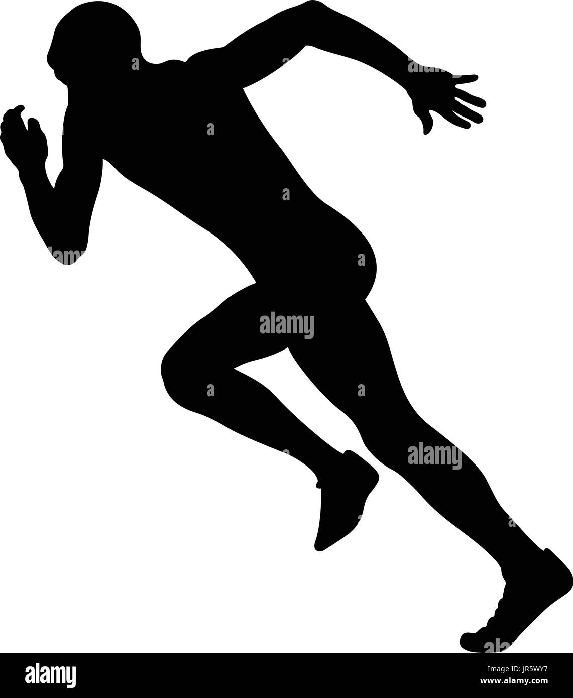 explosive start sprinter runner athlete black silhouette Stock Vector ...