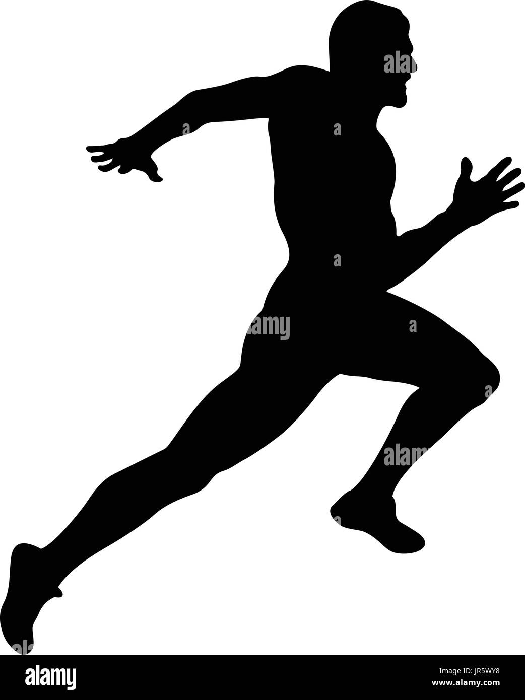 explosive running muscular sprinter runner black silhouette Stock ...