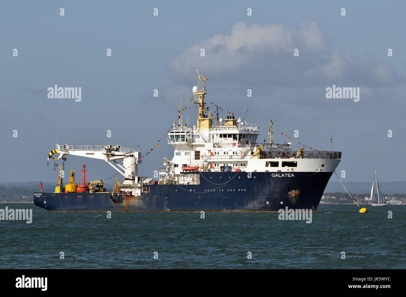 the trinity house buoy laying and maintenance vessel the galatea acting ...