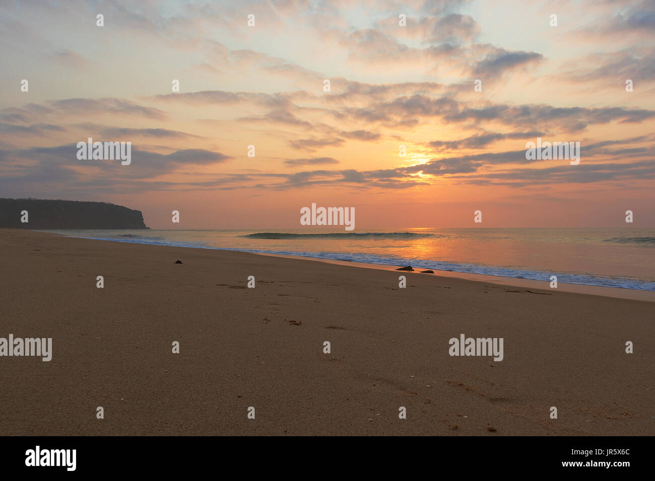 Beautiful sunset at cabo ledo beach Angola. With waves. Dramatic sky ...