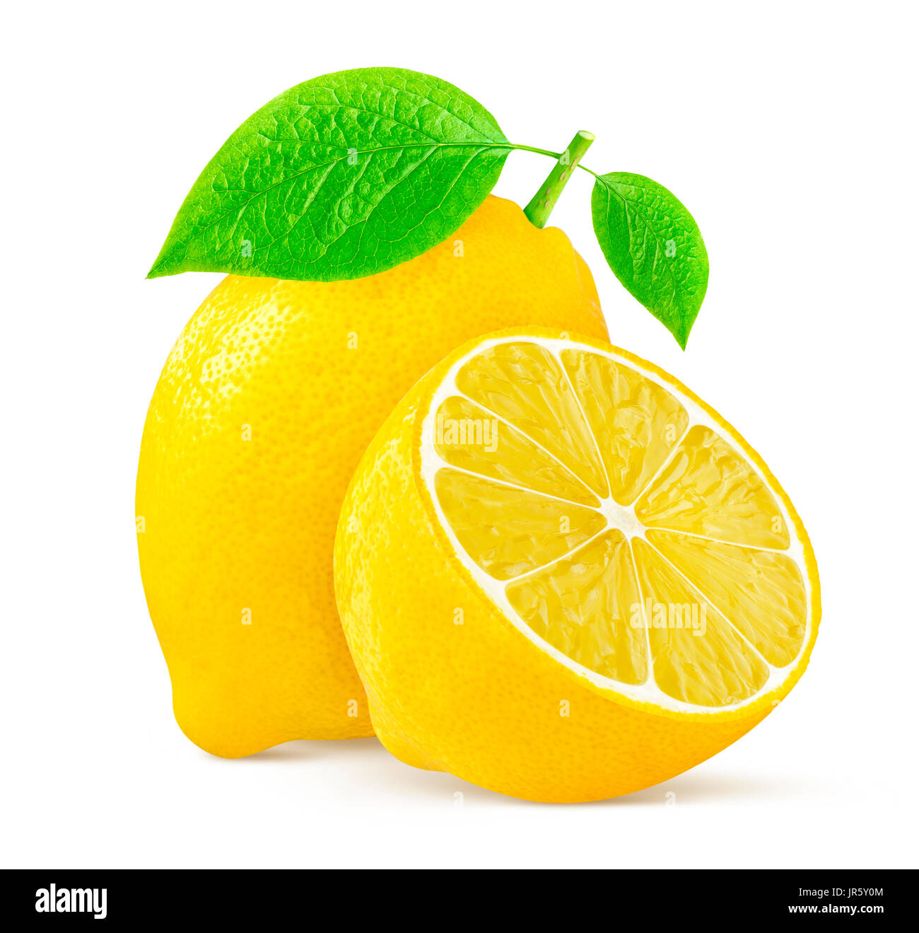 Half fresh lemon leaves Cut Out Stock Images & Pictures - Alamy