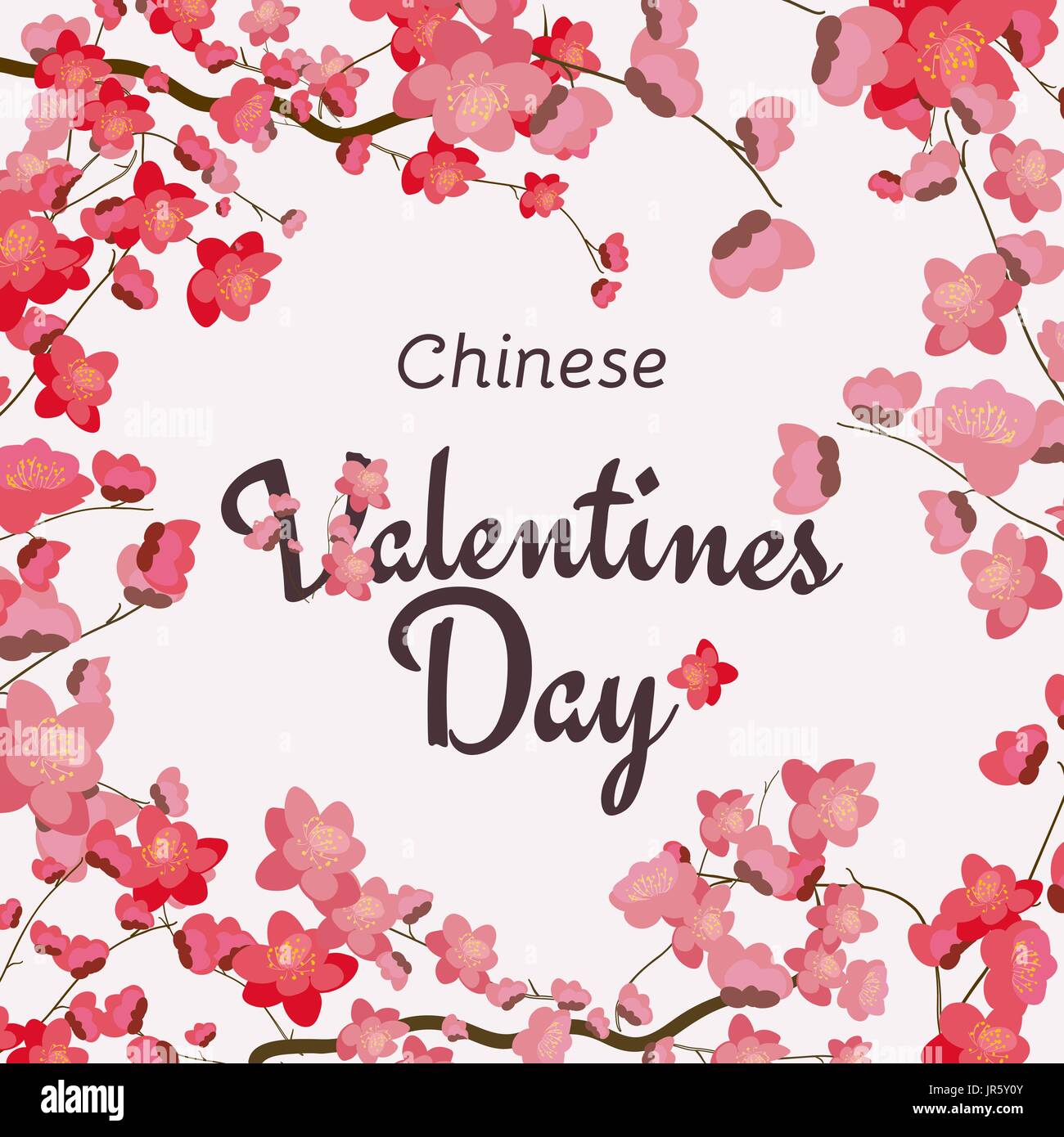 Holiday greetings illustration Chinese Valentines Day. Vector ...