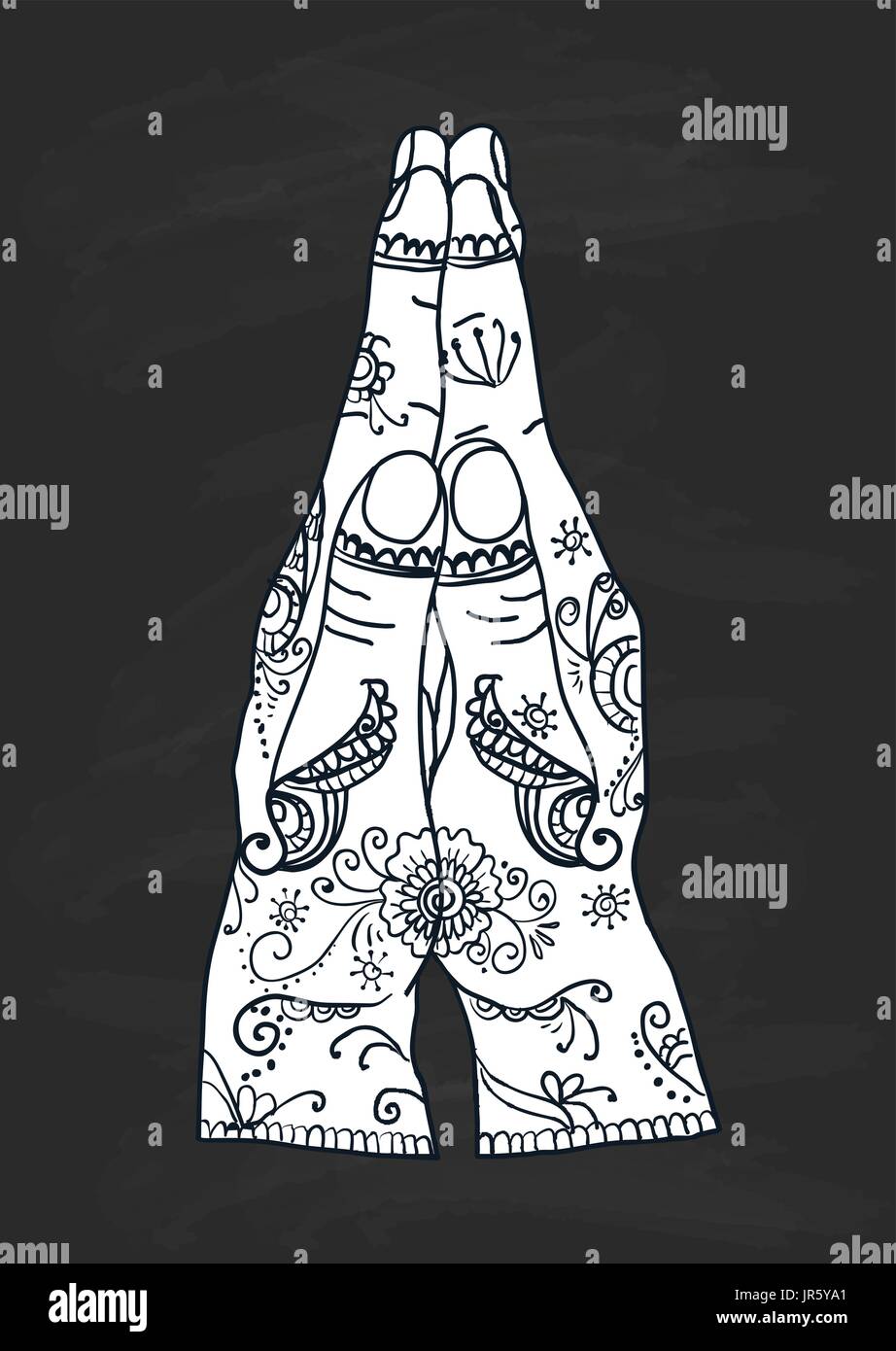 Yoga prayer hands meditation Stock Vector Images - Alamy