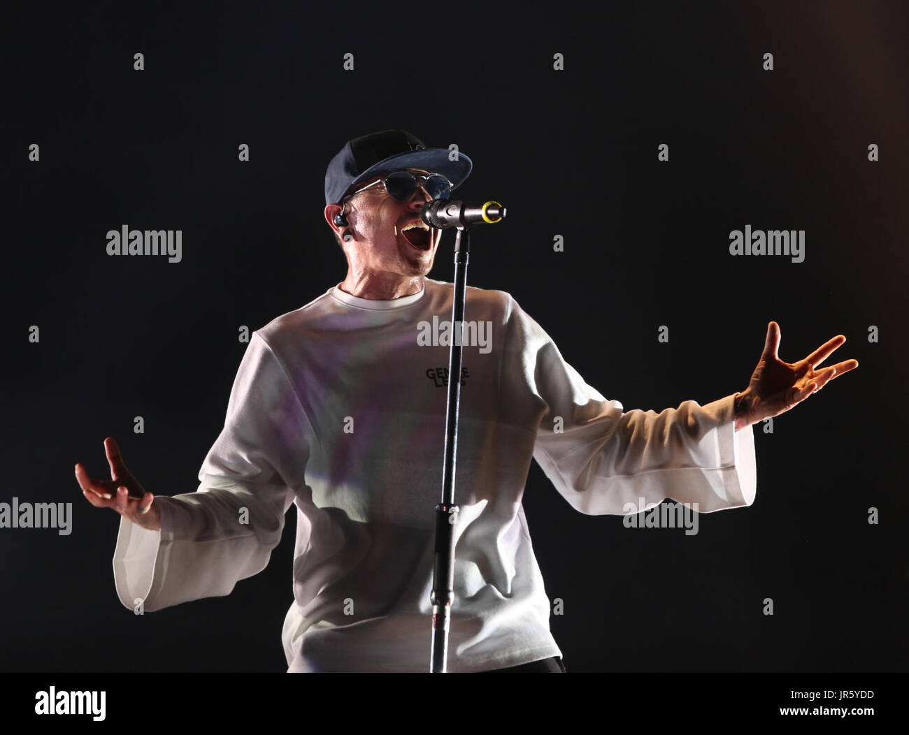 Linkin Park performing at the O2 Arena in London Featuring: Linkin Park ...