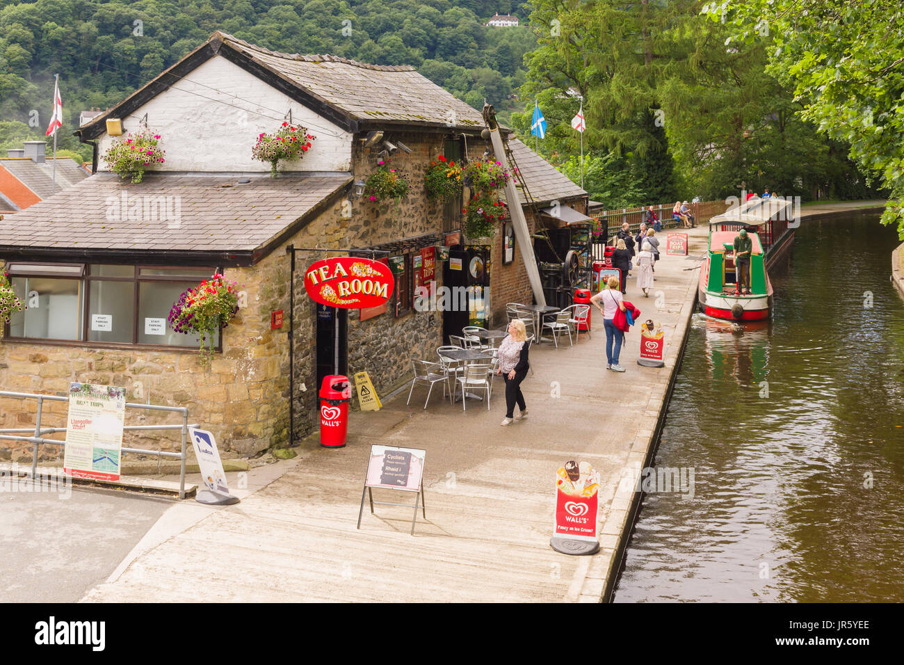 The old wharf in Llangollen now converted to tea rooms and the terminus ...