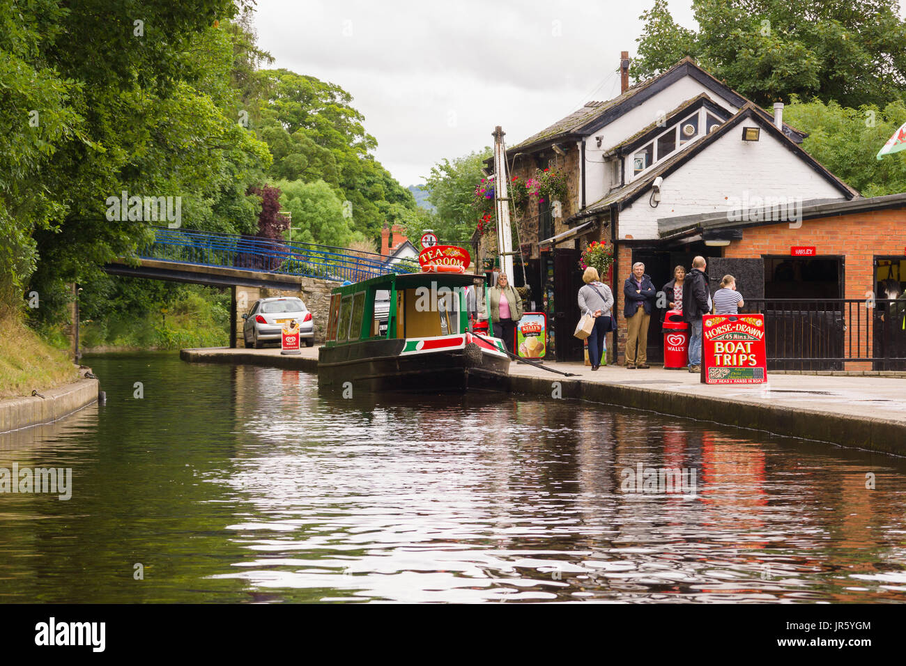 The old wharf in Llangollen now converted to tea rooms and the terminus ...