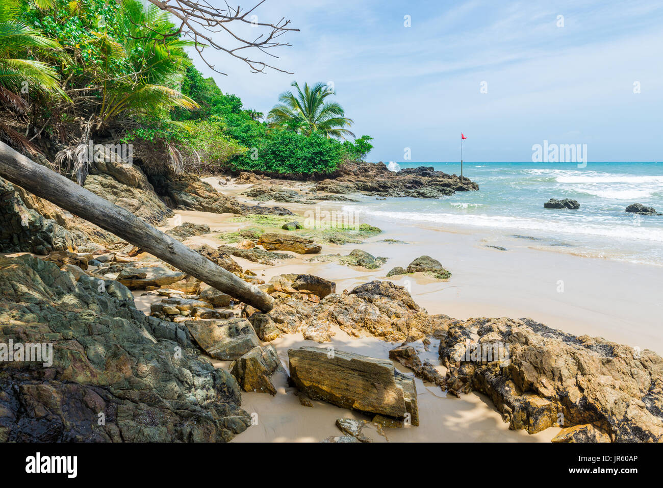 Summer holiday daylight beach scene tropical paradise vacation on coast ...