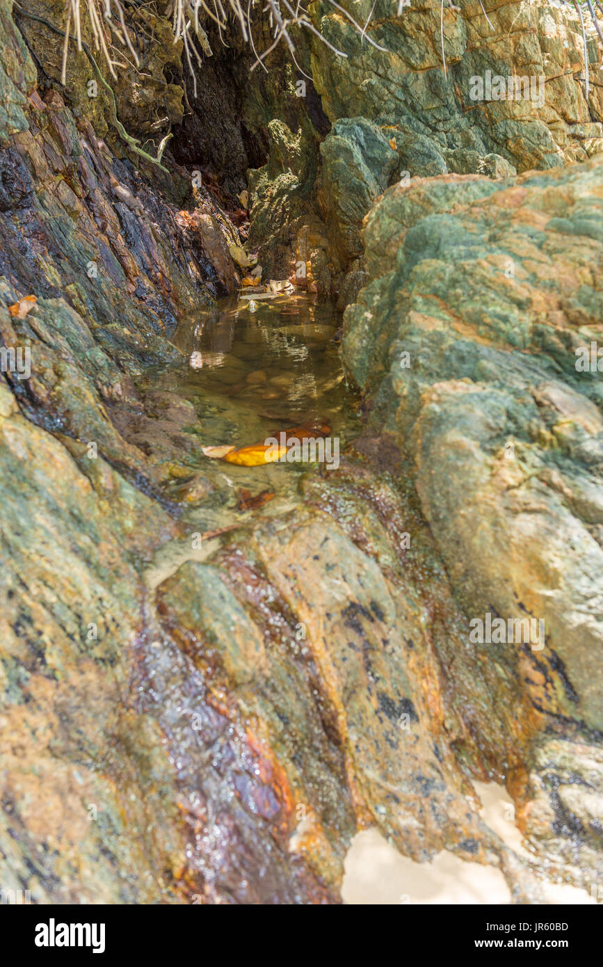 Small clean water lake between rocks by the beach Stock Photo - Alamy