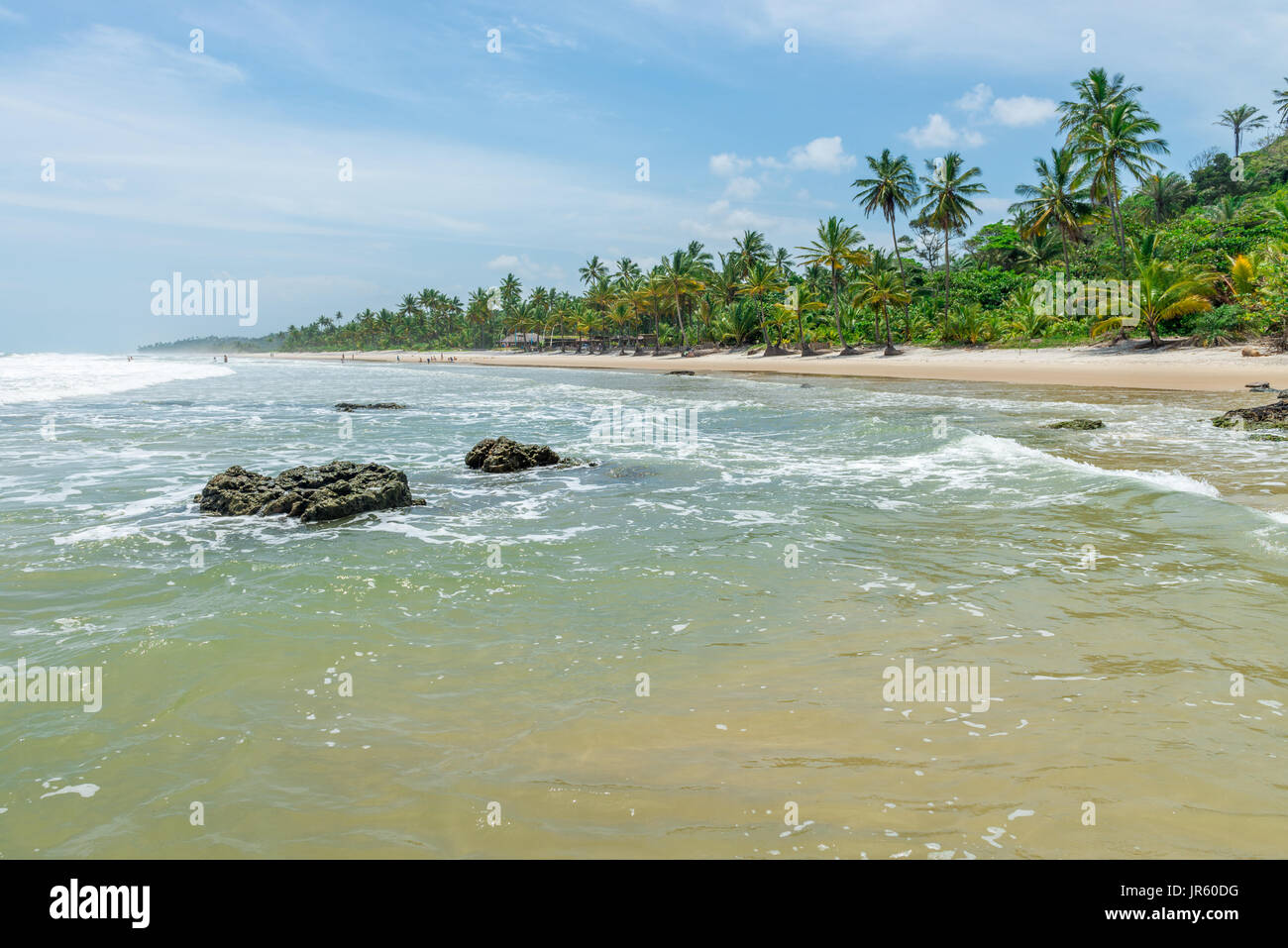 Summer holiday daylight beach scene tropical paradise vacation on coast ...