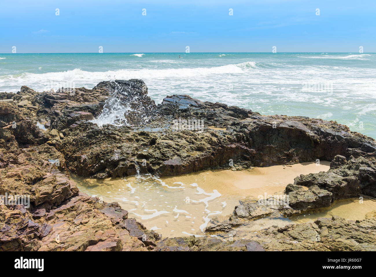 Landscapes of the beach at the peninsula de Marau in Bahia Brazil Stock ...