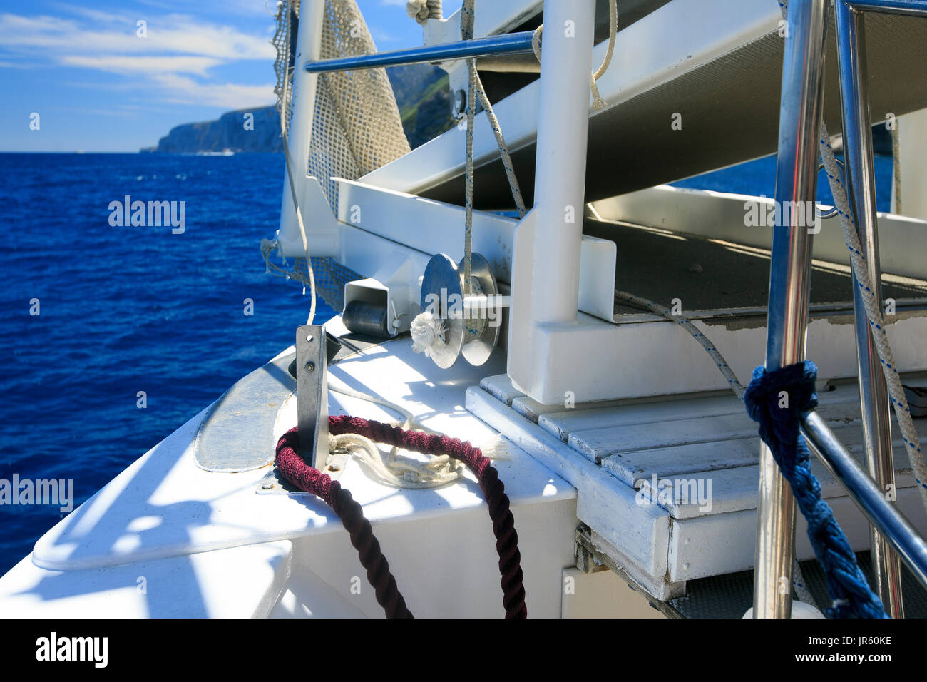Boat rope sailing on the sea Stock Photo - Alamy