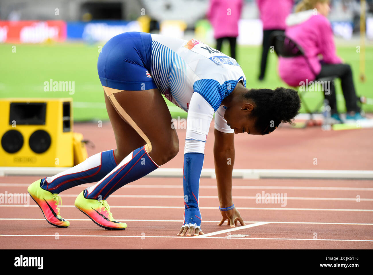 Kadeena Cox competing in the T38 400m final at the World Para Athletics ...