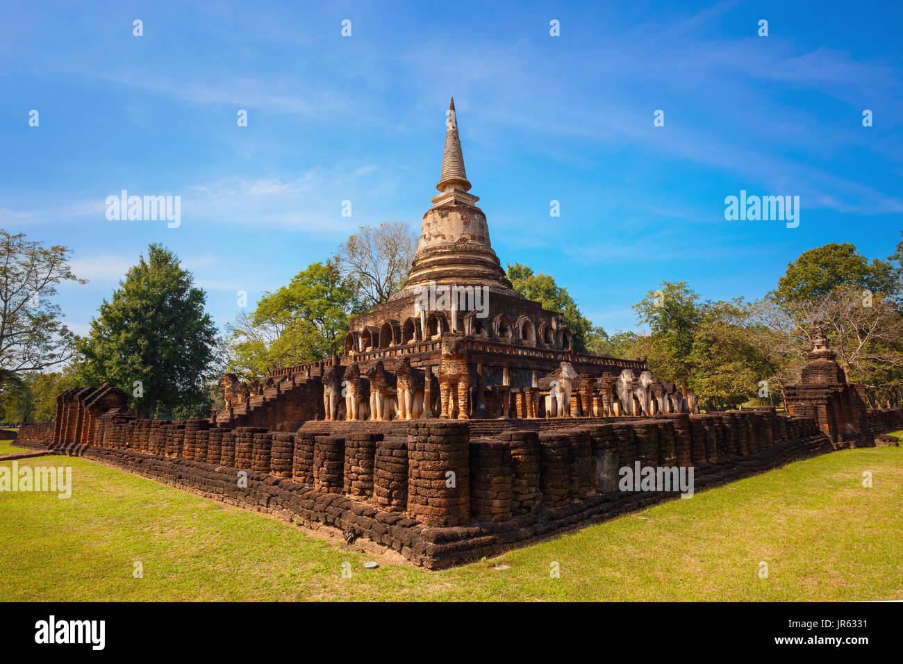 Wat Chang Lom Temple at Si Satchanalai Historical Park, a UNESCO world ...