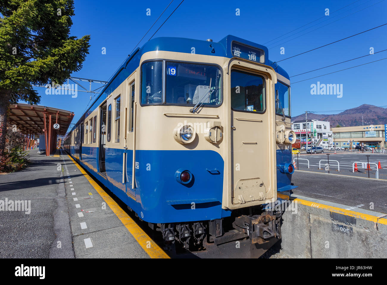 Fujikyuko Line in Fujikawaguchiko, Japan. The only railway line to the ...