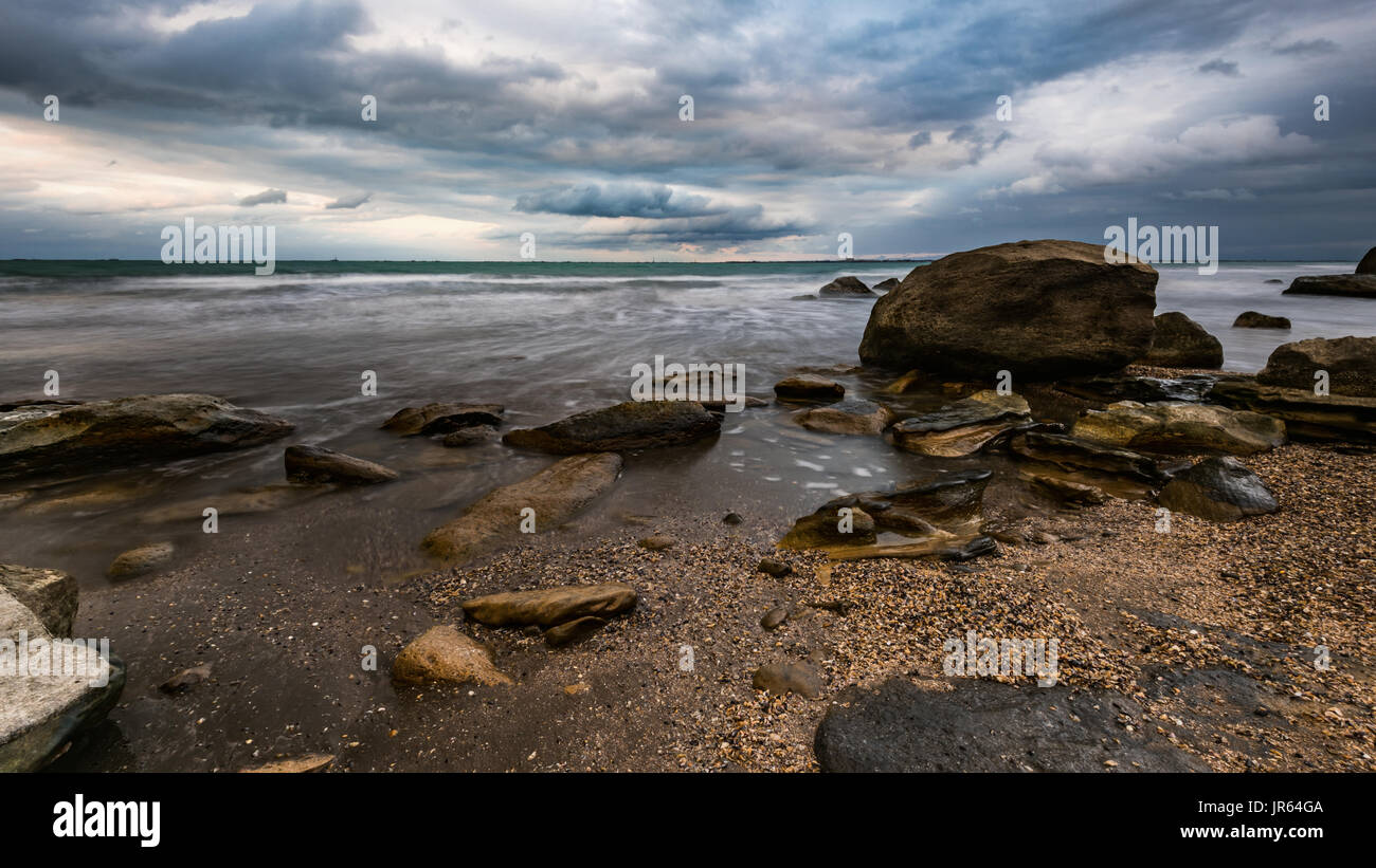 Dramatic beautiful seascape, coast line. Long exposure photography ...