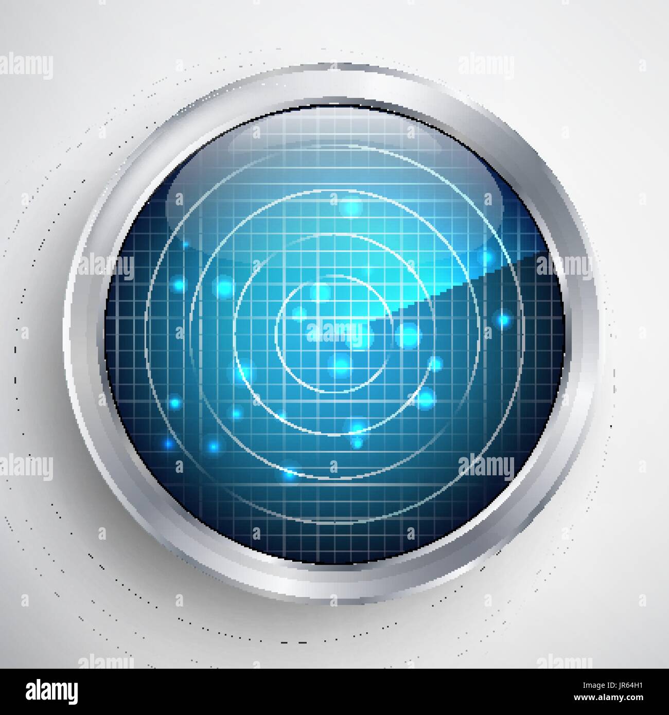 Radar Screen Vector. Digital Screen With World Map. Futuristic ...