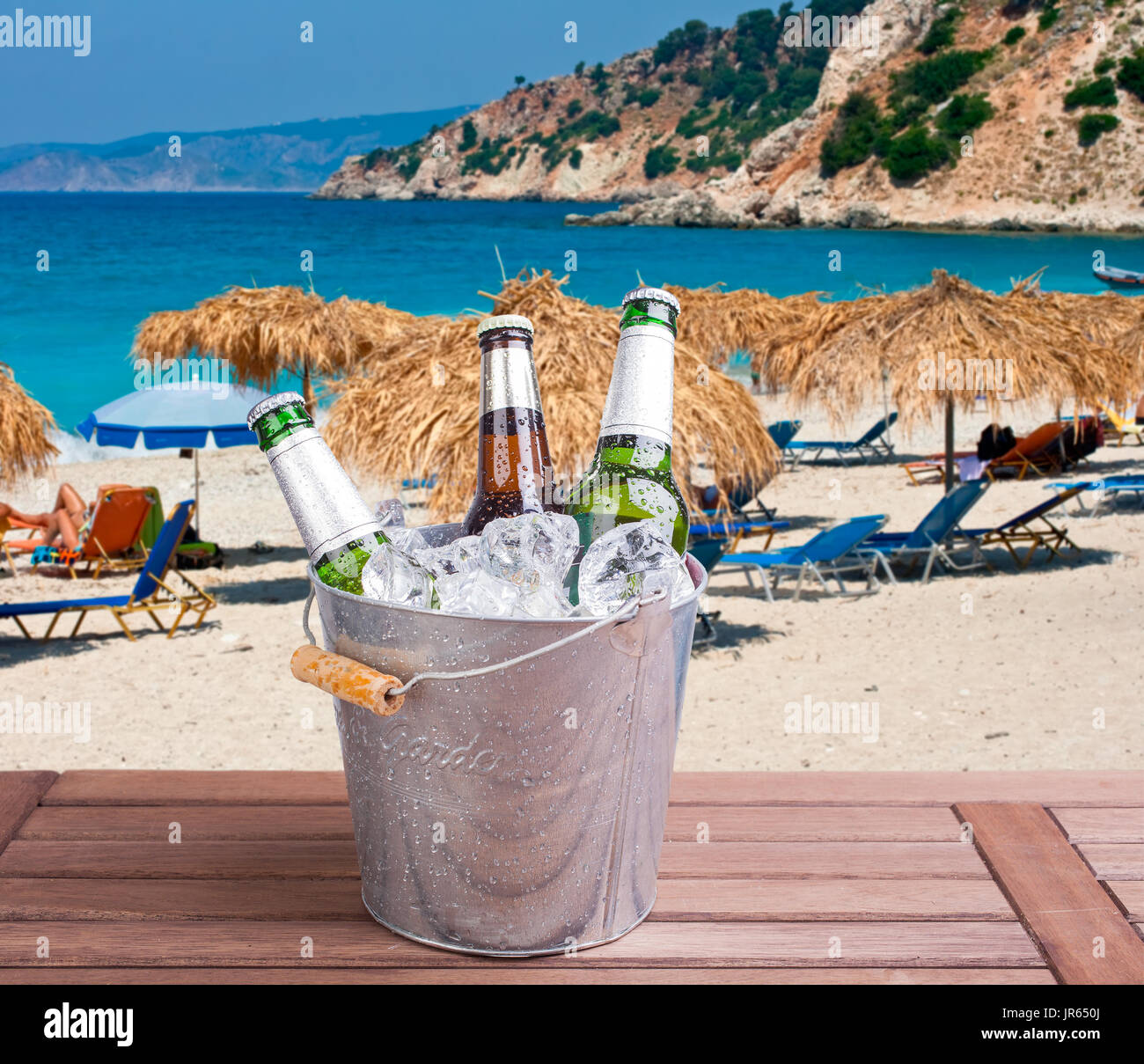 Bucket Of Beer On The Beach